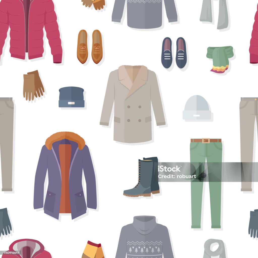 Clothing Seamless Pattern Vector Illustration Stock Illustration