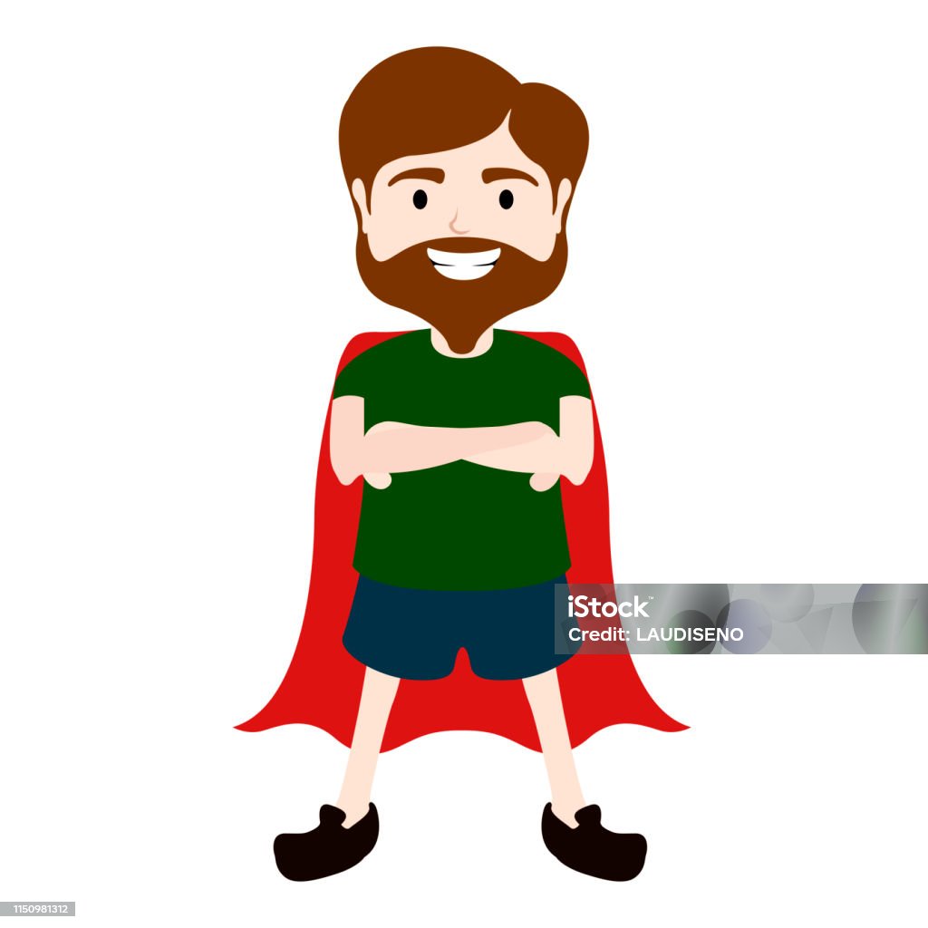 Isolated Character Of A Super Dad Stock Illustration Download Image