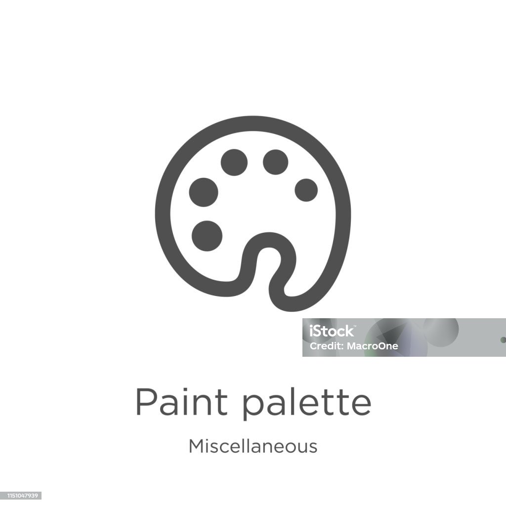 Vetores De Vetor Do Ícone Da Paleta Da Pintura Da Coleção Variada Linha