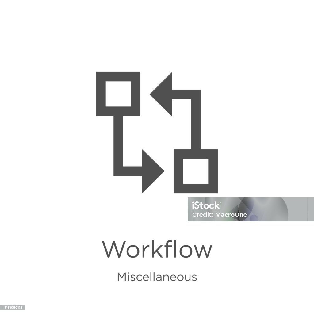 Workflow Icon Vector From Miscellaneous Collection Thin Line Workflow Outline Icon Vector