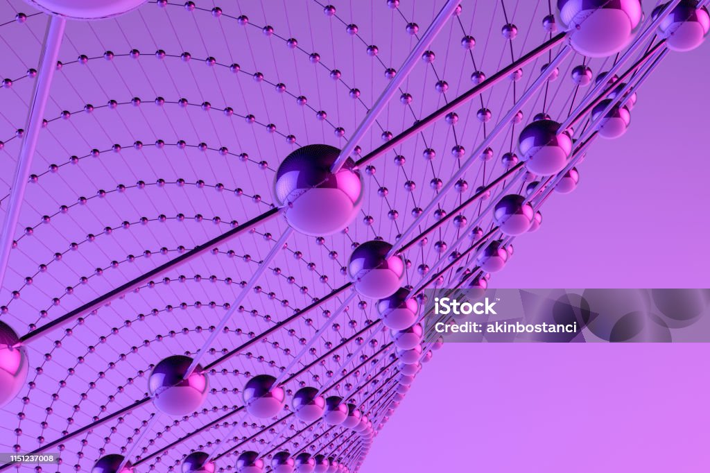 3d Abstract Structure Global Digital Mesh Network Molecule Blockchain