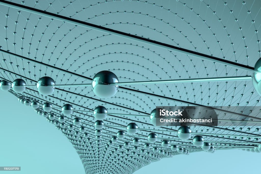 3d Abstract Structure Global Digital Mesh Network Molecule Blockchain