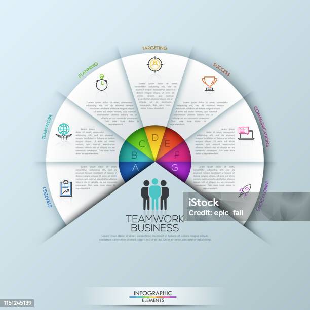 Template Desain Infografis Melingkar Dengan 7 Elemen Sektoral Yang ... Template Desain Infografis Melingkar Dengan 7 Elemen Sektoral Yang ...