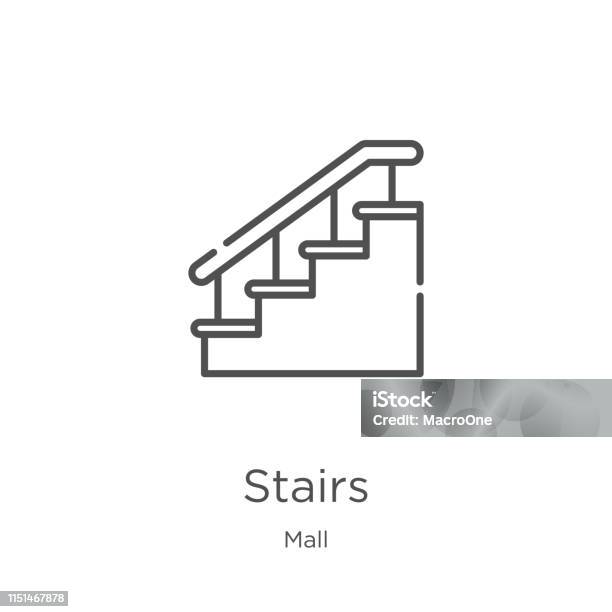 Ilustración De Vector De Icono De Escaleras De La Colección Mall Línea