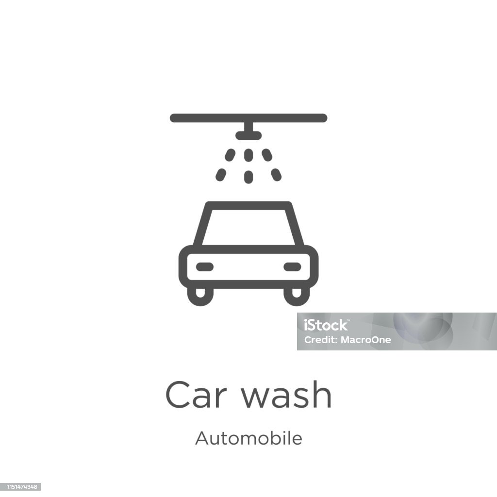 Vektor Ikon Cuci Mobil Dari Koleksi Mobil Ilustrasi Ikon Garis Tipis