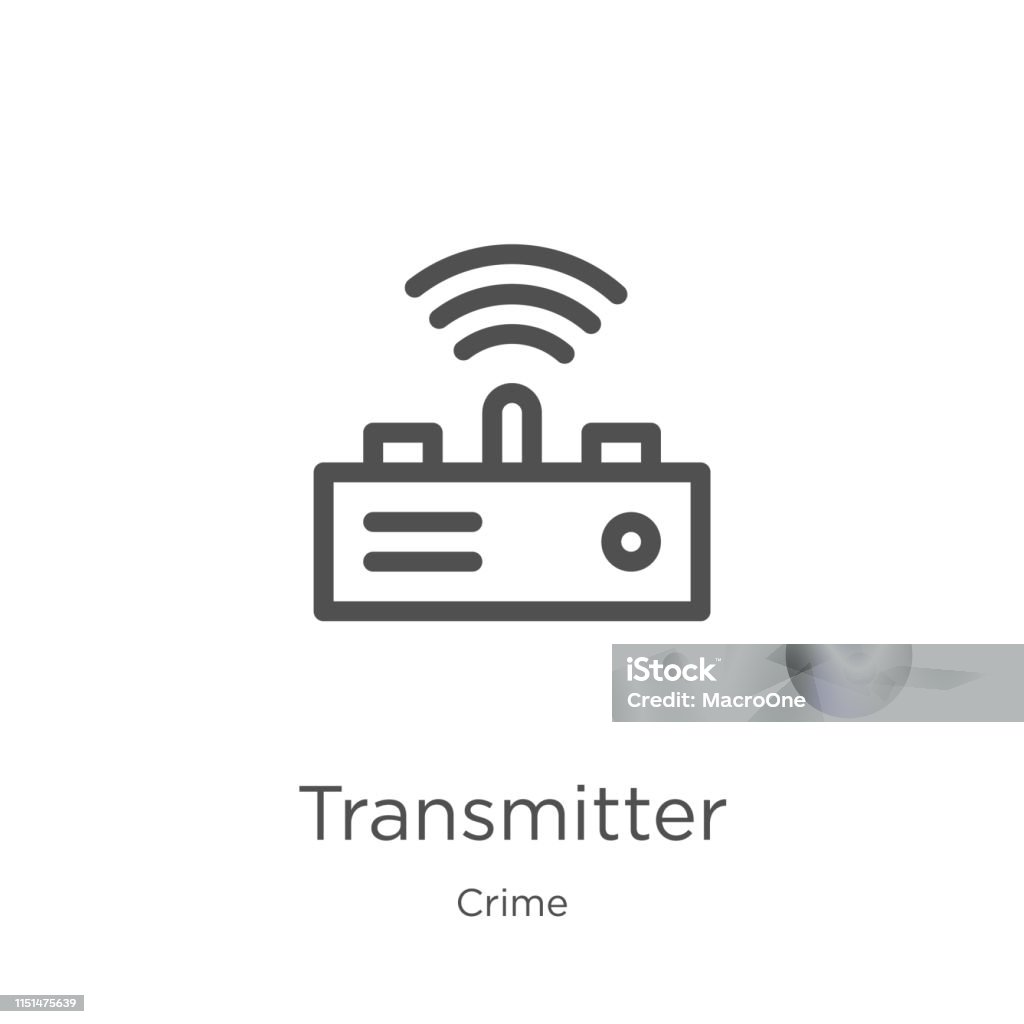 Transmitter Icon Vector From Crime Collection Thin Line Transmitter