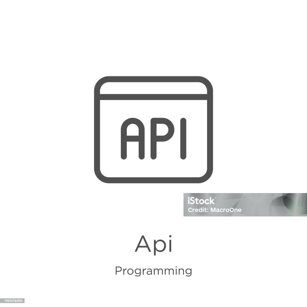 Api Icon Vector From Programming Collection Thin Line Api Outline Icon Vector Illustration