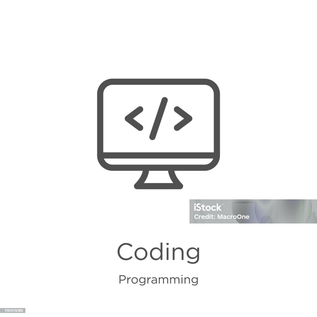 Coding Icon Vector From Programming Collection Thin Line Coding Outline Icon Vector Illustration