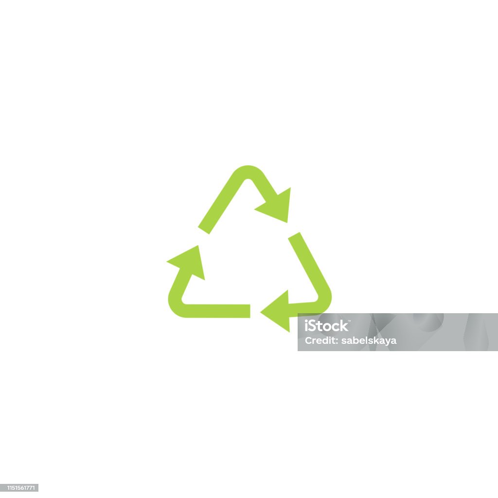 Recyclage Triangle Vert Eco Ligne Audacieuse Icône Avec Des Flèches