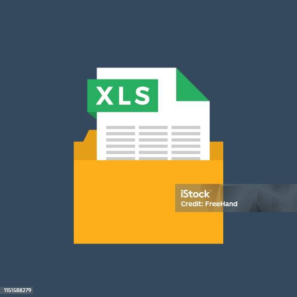 Ikon Datar Format File Dokumen Ilustrasi Vektor File Dalam Folder