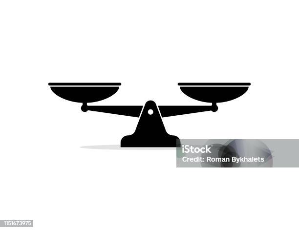 Icône De Léchelle Symbole De La Justice Poids Équilibre Signe De La