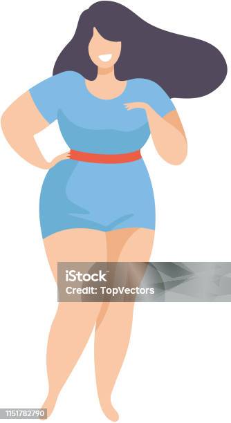Happy Beautiful Plus Size Woman Body Positive Self Acceptance And