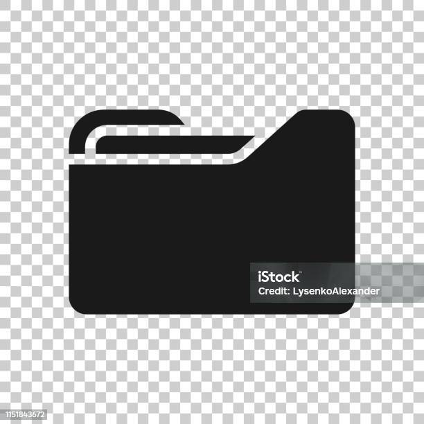 Ikon Folder File Dalam Gaya Transparan Ilustrasi Vektor Arsip Dokumen