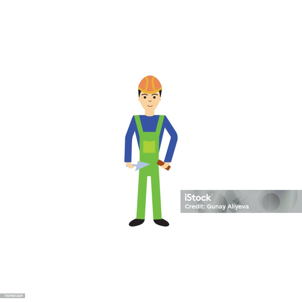Illustration De Dessin Animé De Constructeur Élément De Licône De