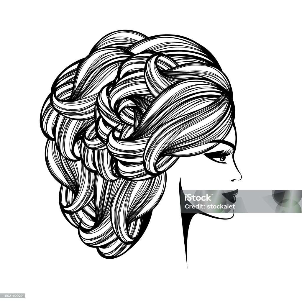 Beauty And Hair Salon Vector Illustrationbeautiful Woman With Elegant