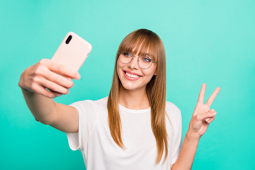 Close Up Photo Amazing Beautiful She Her Lady Arm Hand Hold Telephone