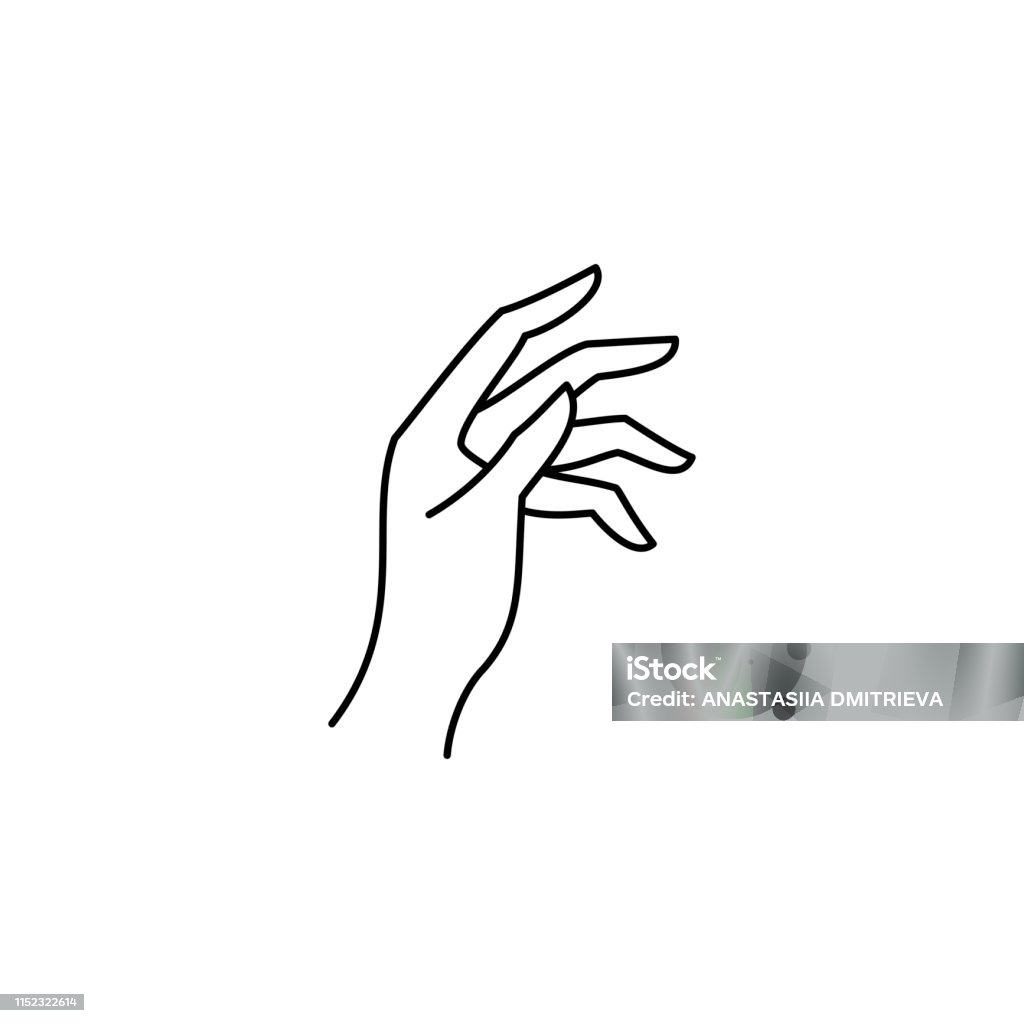 Womans Hand Line Stock Illustration Download Image Now Hand