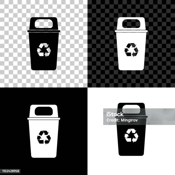 Corbeille Avec Licône De Symbole De Recyclage Disolement Sur Le Fond