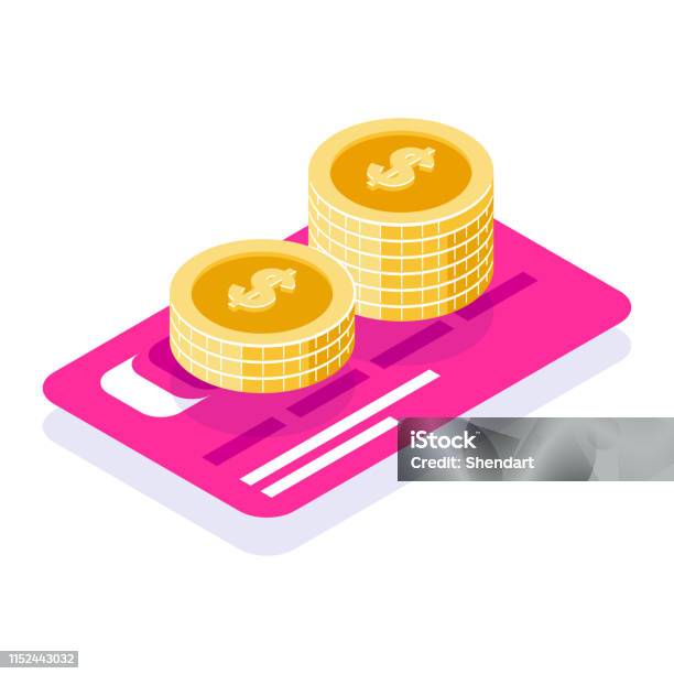 Économisez De Largent Dans Le Concept De Vecteur 3d De Banque Pile De