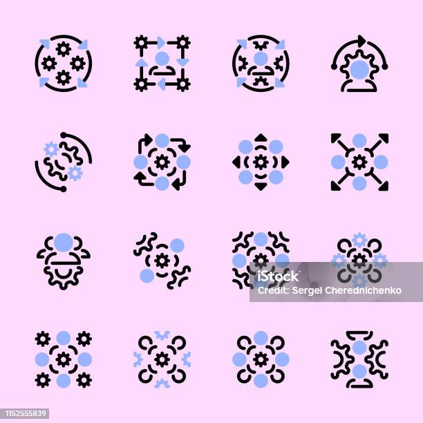 Collection Dicônes De Couleur De Web Plat Symboles Pictogrammes
