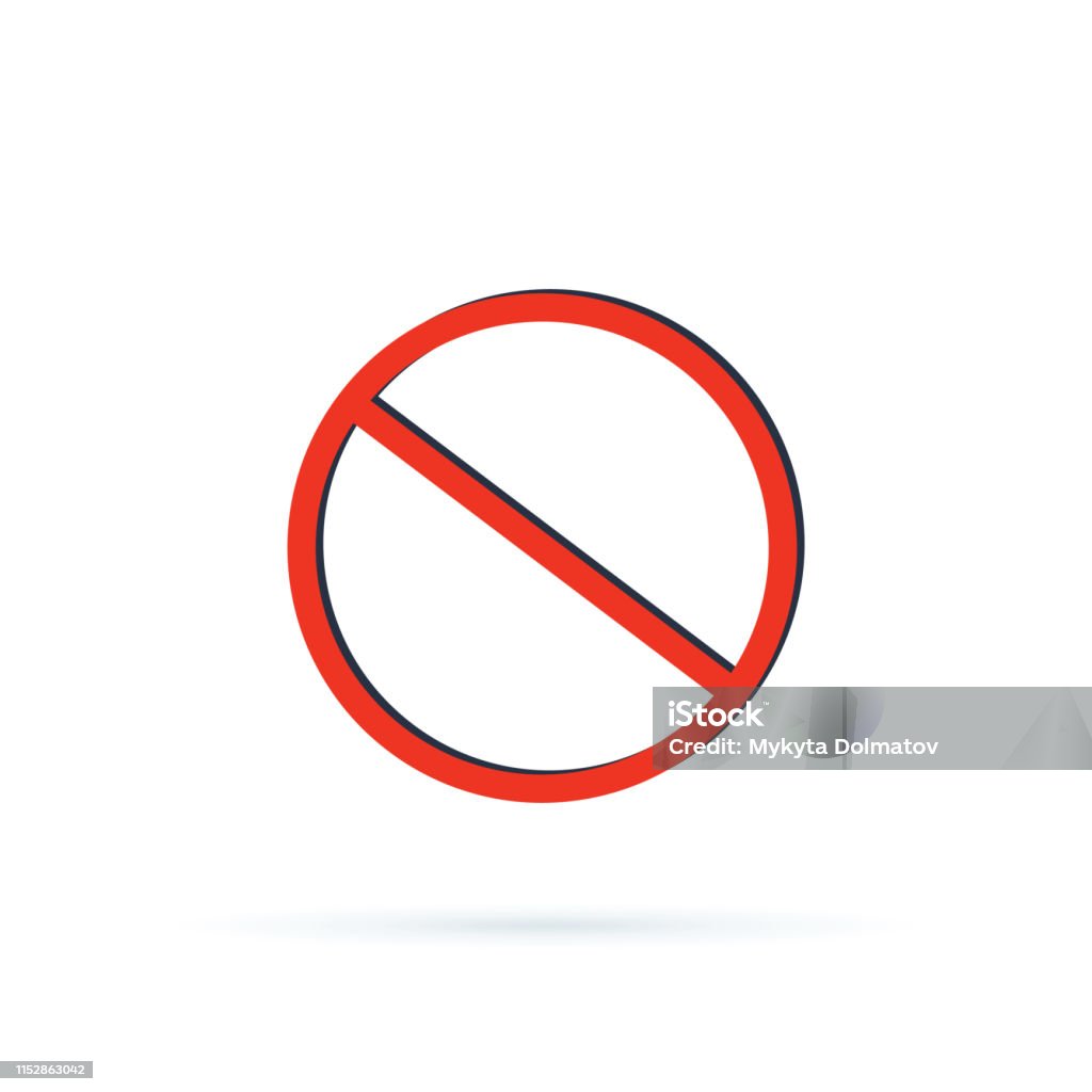 Interdiction Symbole Icône Vecteur Illustration Signe Interdit Avec