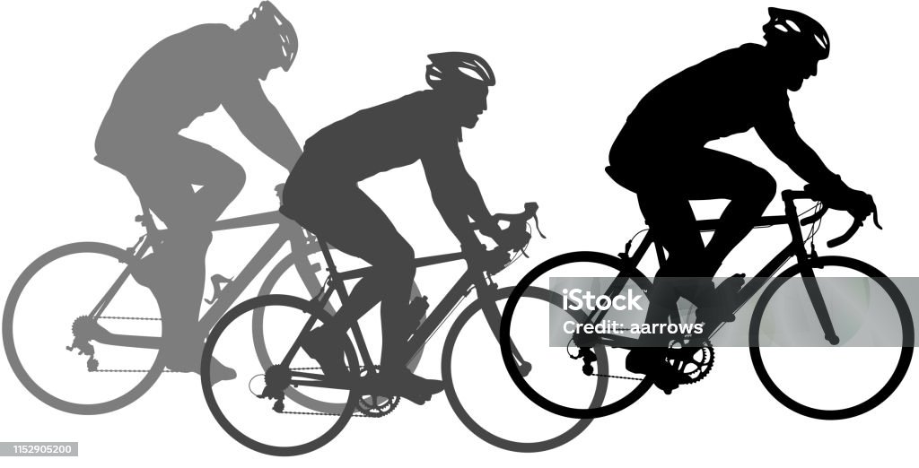 Silhouette Dun Cycliste Mâle Sur Le Fond Blanc Vecteurs Libres De