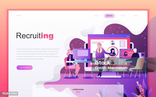 Konsep Desain Datar Modern Dari Perekrutan Bisnis Untuk Pengembangan