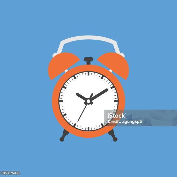 Ilustrasi Vektor Desain Datar Ikon Jam Alarm Ilustrasi Stok Unduh