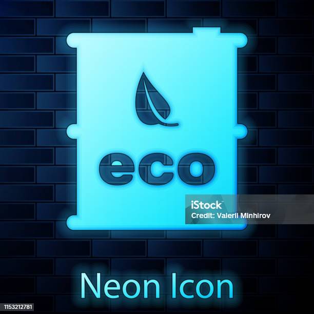 Ikon Laras Bahan Bakar Neon Bio Yang Bersinar Terisolasi Pada Latar