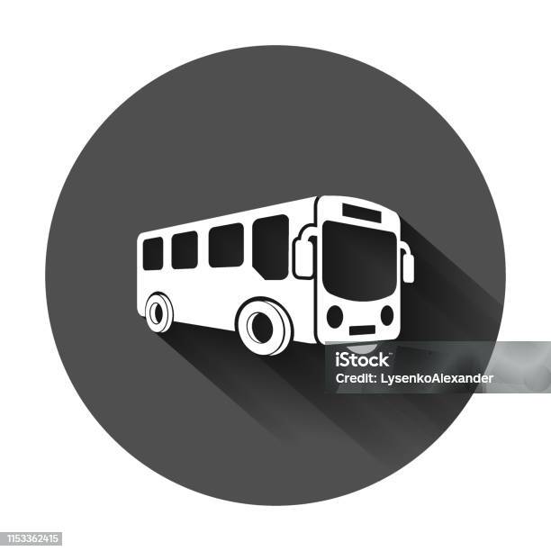 Icône De Bus Scolaire En Style Plat Illustration De Vecteur Dautobus