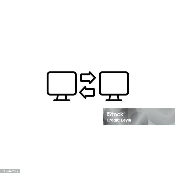 Ilustración de Sincronice El Icono Vectorial Simple De Los Ordenadores ... Ilustración de Sincronice El Icono Vectorial Simple De Los Ordenadores ...