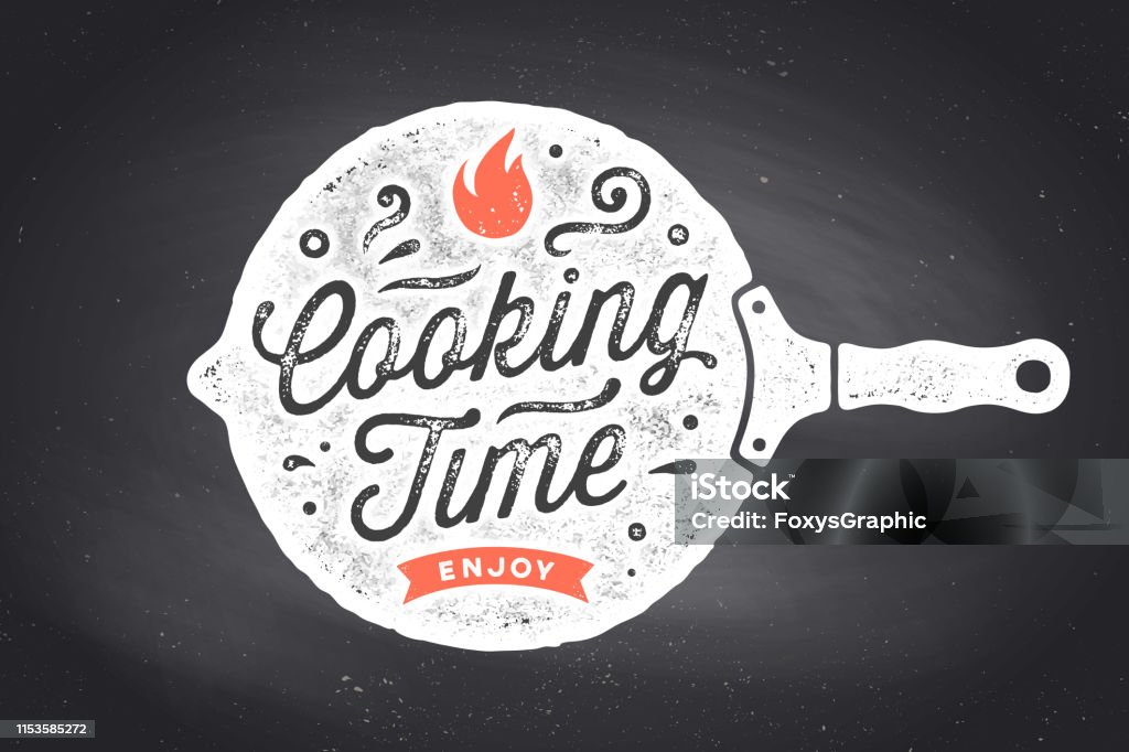 Waktunya Memasak Poster Dapur Dekorasi Dinding Dapur Tanda Tangan Kutipan Ilustrasi Stok Unduh