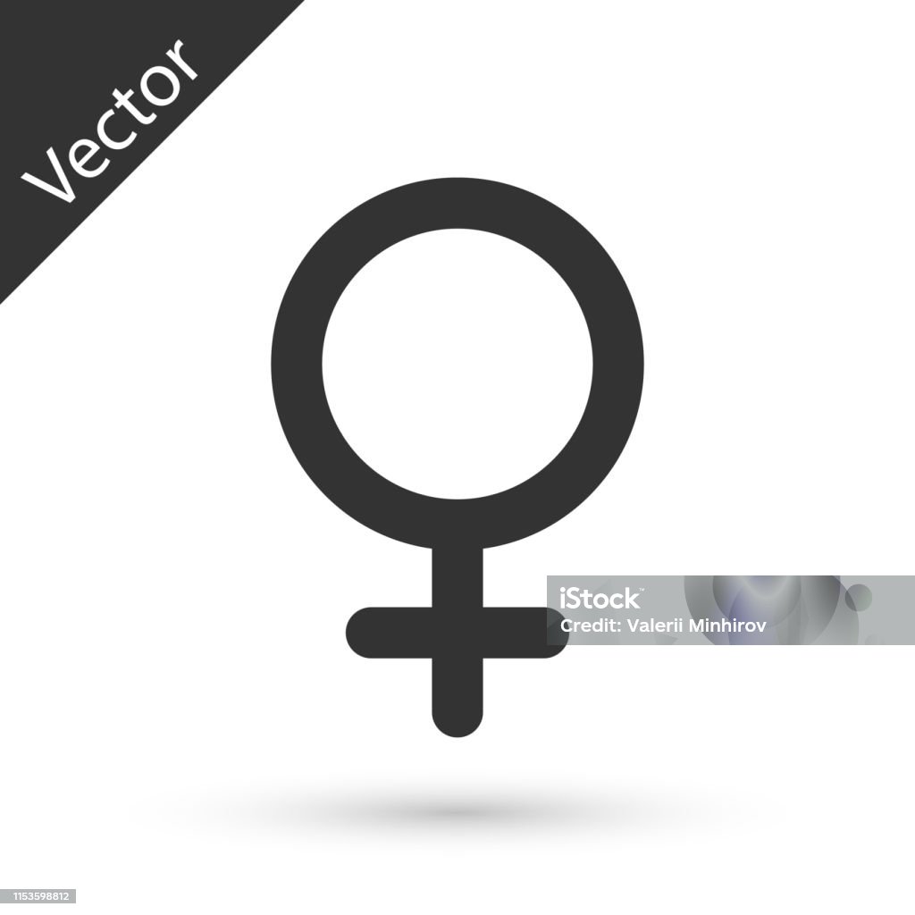 Grijs Vrouwelijk Geslacht Symbool Icoon Geïsoleerd Op Witte Achtergrond ... Grijs Vrouwelijk Geslacht Symbool Icoon Geïsoleerd Op Witte Achtergrond ...