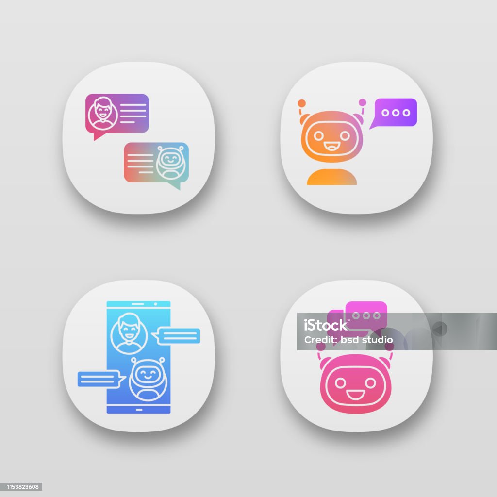 Chatbots App Icons Set Stock Illustration - Download Image Now ... Chatbots App Icons Set Stock Illustration - Download Image Now ...