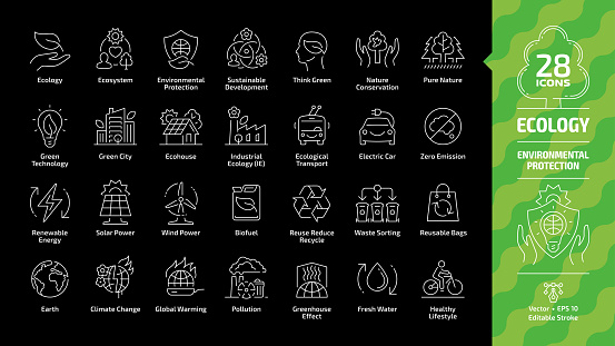 Graphisme Décologie De Contour Placé Sur Un Fond Noir Avec La Ville