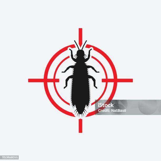 Thrips Icône Rouge Cible Signe De Contrôle De Parasite Dinsecte