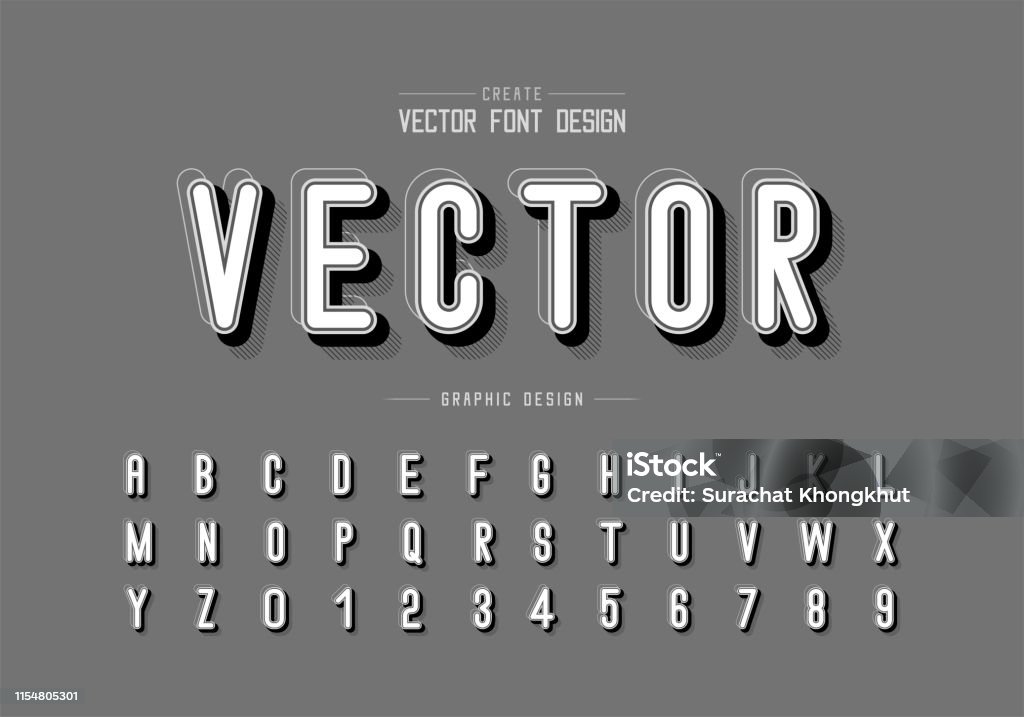 Vektor Font Bayangan Dan Garis Huruf Jenis Huruf Gaya Alphabet Dan Porn Sex Picture