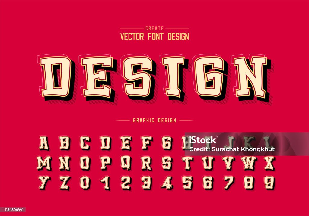 Vektor Font Bayangan Dan Garis Jenis Huruf Dan Angka Desain Alphabet Porn Sex Picture