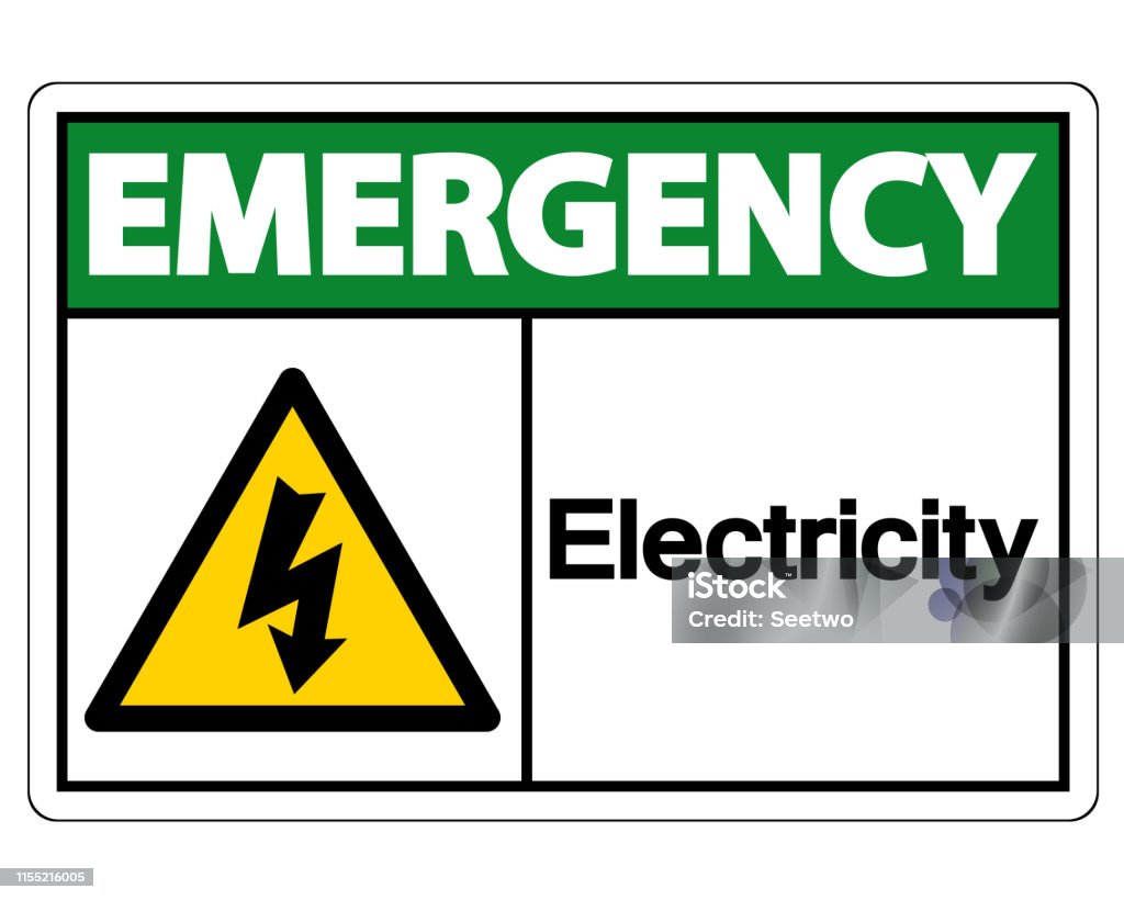 Emergency Electricity Symbol Sign Isolate On White Background Vector ... Emergency Electricity Symbol Sign Isolate On White Background Vector ...