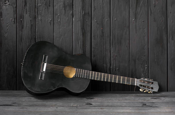 Free Stock Photo of Black Guitar on Wooden Floor | Download Free Images ...