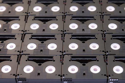 Vintage Mini Dv Cassette Tapes Used For Filming Back In A Day Pattern Made Of Small Magnetic