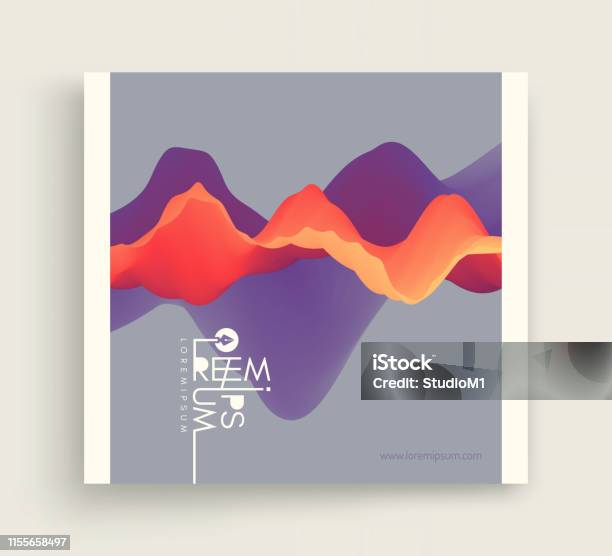 Templat Desain Sampul Album Latar Belakang Abstrak Dengan Gradien Warna