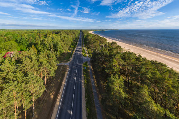 Aerial photo of the Baltic Sea in Latvia | Free Stock Image - Barnimages