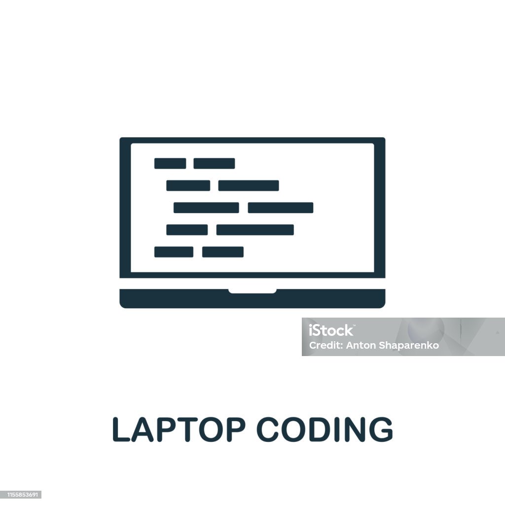 Laptop Coding Icon Creative Element Design From Programmer Icons Collection Pixel Perfect Laptop