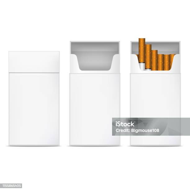 Realistis Rinci 3d Putih Kosong Rokok Template Mockup Set Vektor ... Realistis Rinci 3d Putih Kosong Rokok Template Mockup Set Vektor ...