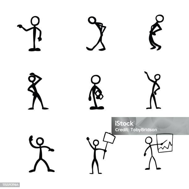 Stick Figure People Activities向量圖形及更多火柴人圖片 火柴人 揮手 伸展身體 Istock