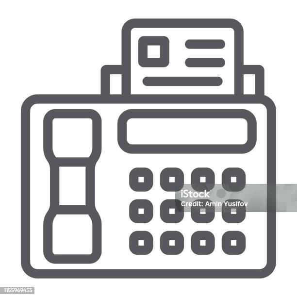 Ikon Garis Faks Cetak Dan Perangkat Tanda Printer Grafik Vektor Pola