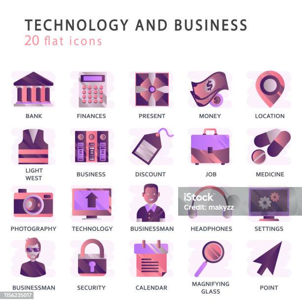 Atur Ikon Vektor Dengan Elemen Untuk Konsep Seluler Dan Aplikasi Web