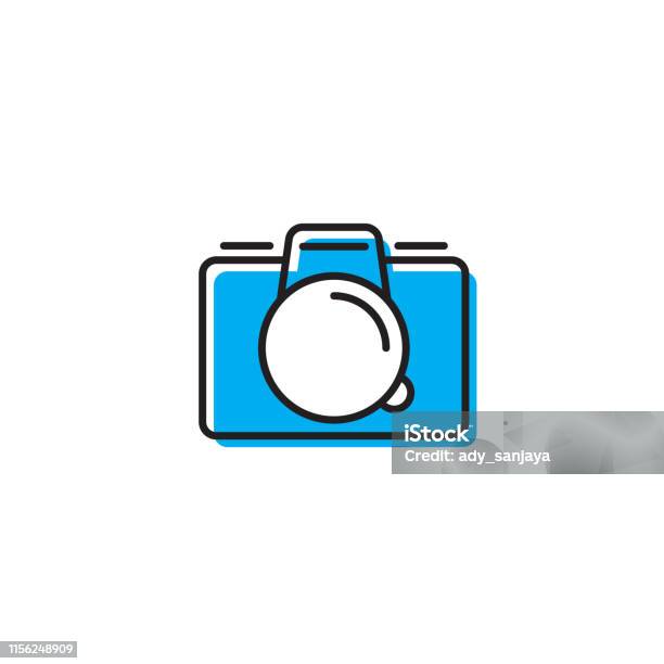 Camera Platte Vector Icoon Geïsoleerd Op Witte Achtergrond
