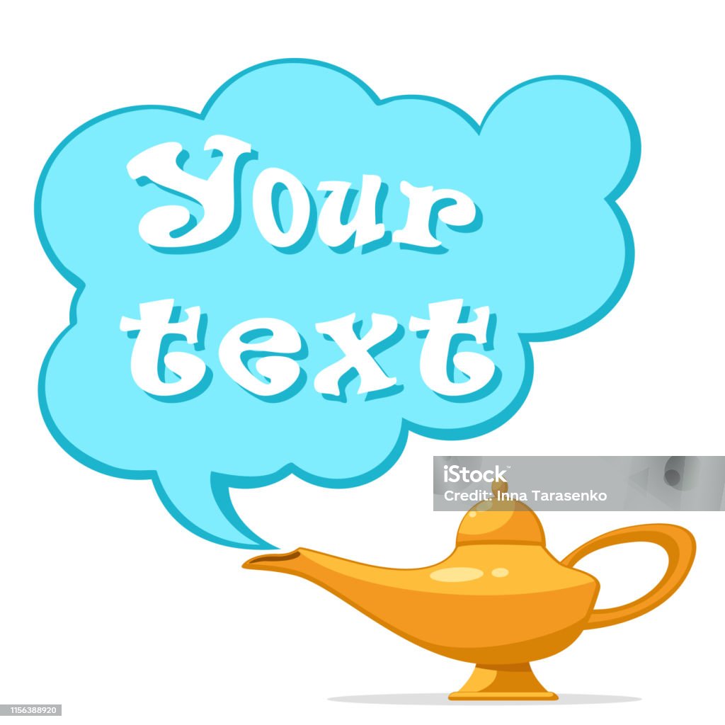 Magic Lamp With A Genie On A White Background Place For Text Stock